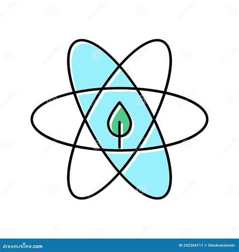 Atom Ecosystem Color Icon Vector Illustration Stock Vector