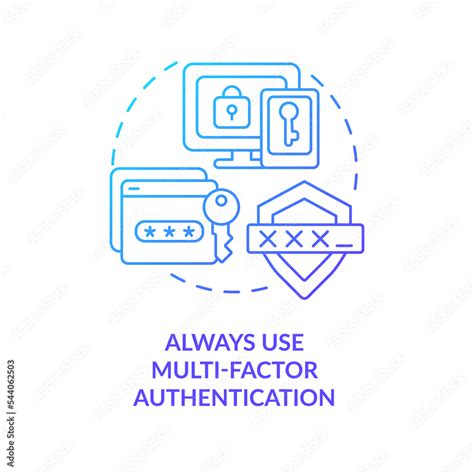 Use Multi Factor Authentication Blue Gradient Concept Icon Account