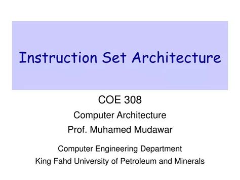 Ppt Instruction Set Architecture Powerpoint Presentation Free