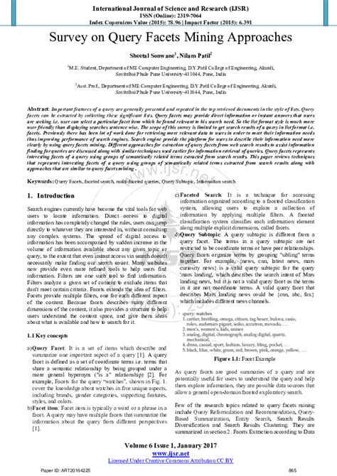 Pdf Survey On Query Facets Mining Approaches