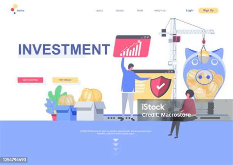 Konsep Templat Desain Halaman Web Datar Modern Dari Investasi Bisnis