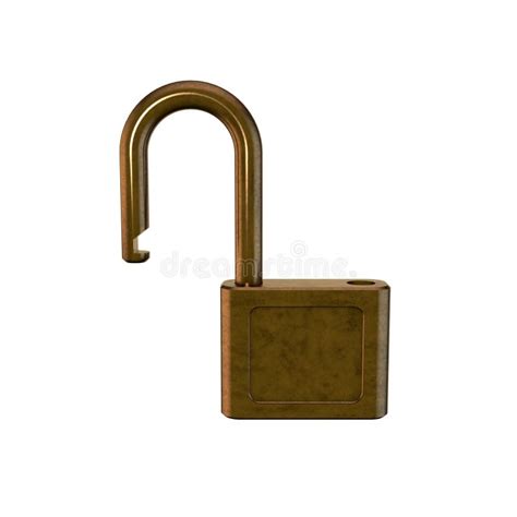 Open Padlock Isolated On White Background D Rendering Illustration Stock Illustration
