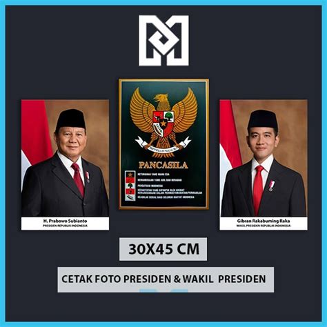 Jual A3 Cetak Foto Presiden Dan Wakil Presiden Media Mdf 30x45 CM