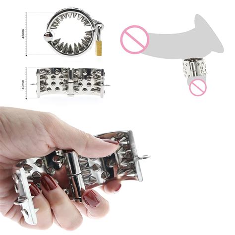 Kali S Teeth 4 Rows Sharp Ring Scrotum Pendant Male Chastity Device