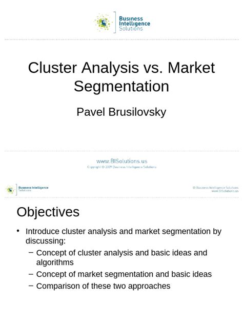 Cluster Analysis Vs Market Segmentation2 Pdf Cluster Analysis Market Segmentation