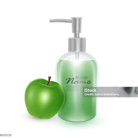 Botol Sampo Atau Sabun Cair Dengan Aroma Apel Botol Sampo Realistis Dan