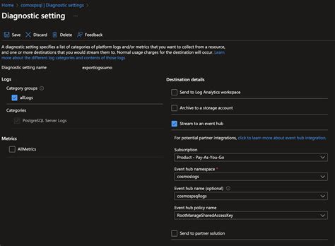 Azure Cosmos DB For PostgreSQL Sumo Logic Docs