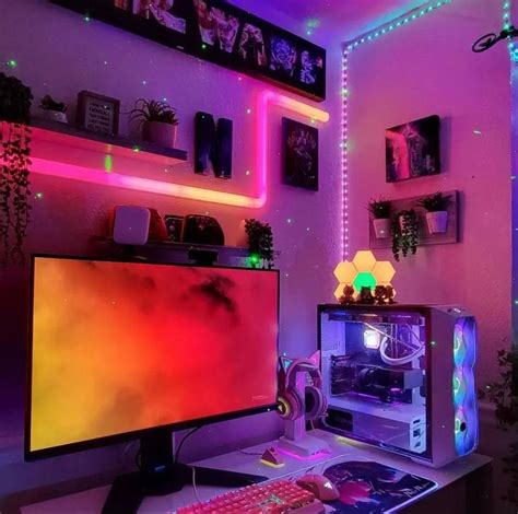 RGB Gaming Setup Gaming Room Setup Dope Rooms Room Ideas Aesthetic