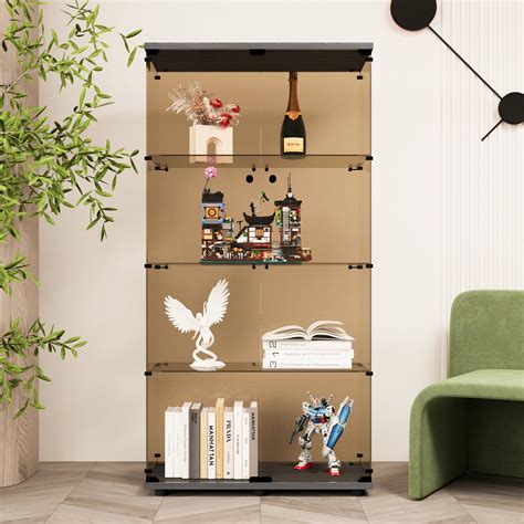 Glass Display Case With Door Display Cases For Collectibles With 4