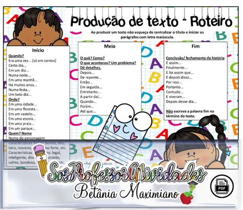 Roteiro Para Produção De Texto Loja Sos Professor Atividades