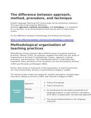 Approach Method Technique Docx The Difference Between Approach Method