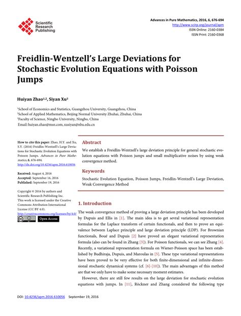 Pdf Freidlin Wentzells Large Deviations For Stochastic Evolution