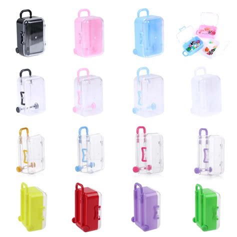 인형 집 미니어처 수하물 가방 보관 트롤리 케이스 여행 휴가 장난감 인형 집 핸드백 모델 바비 인형 1pc Aliexpress