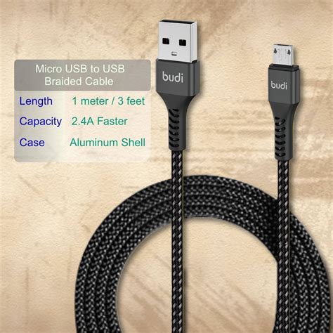 Budi Usb To Micro Chargesync Cable 2a 1 Meter Buy Best Price In Uae Dubai Abu Dhabi Sharjah