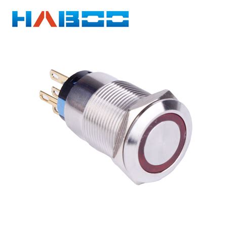 19mm Push On Off Switch Reset Ring Led Illuminated Spdt Stainless