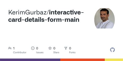 GitHub KerimGurbaz Interactive Card Details Form Main