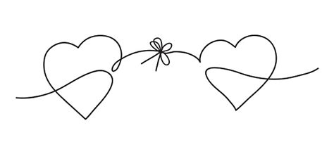Dessin Continu Dart De Ligne Quelques Coeurs Symbolisent Lamour Coeurs