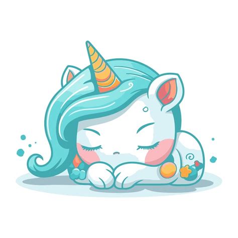 Cute Cartoon Einhorn Isoliert Auf Weißem Hintergrund Vektor