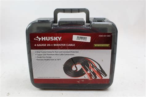 Husky 4 Gauge 20ft Booster Cable In Case Property Room