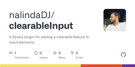 Github Nalindadjclearableinput A Jquery Plugin For Adding A Clearable Damith Jayasinghe