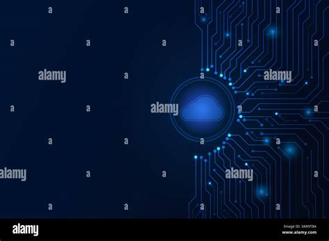 Cloud Internet Data Storage Database And Data Server With Circuit Board