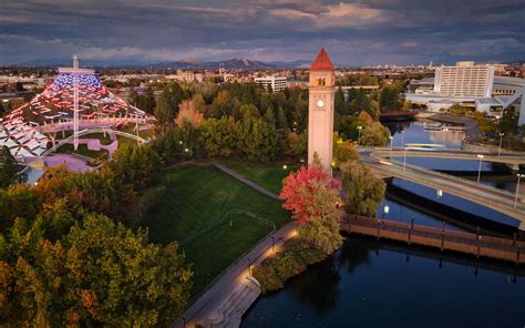 Clock Tower Meadow City Of Spokane Washington