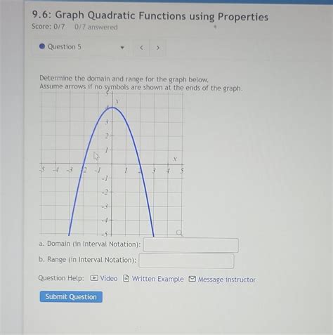 Solved 96 Graph Quadratic Functions Using Properties