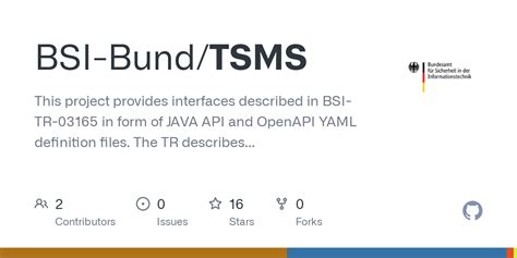 GitHub BSI Bund TSMS This Project Provides Interfaces Described In