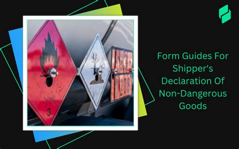 Form Guides For Shippers Declaration Of Non Dangerous Goods