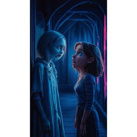 A Poster Of A Girl And A Girl In A Dark Room With A Woman Looking At