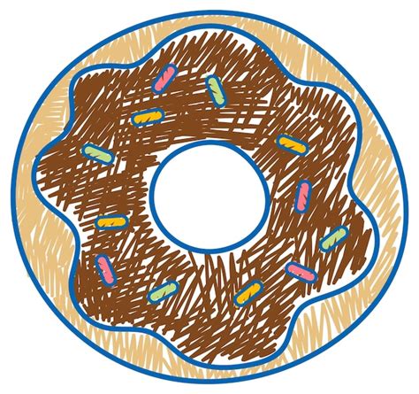 Premium Vector Donut In Pencil Colour Sketch Simple Style