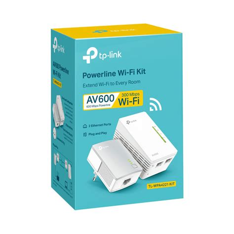 TP LINK TL WPA4221 KIT 300MBPS AV600 WI FI POWERLINE EXTENDER STARTER