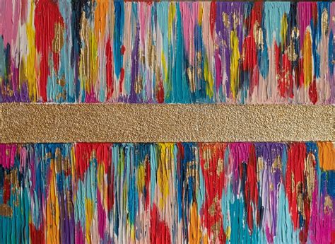 Pintura Abstracta De Pan De Oro Pintura Textural Original En Etsy