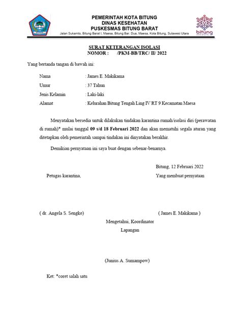 Surat Isoman Pdf