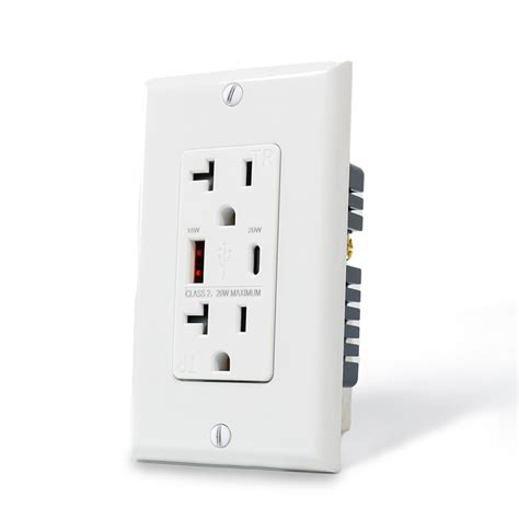 20a Duplex Receptacle Outlet With Type Ac Pd20w Usb Socket Dual Usb