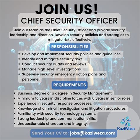 🌟 Join Our Team As A Visionary Chief Security Officer Cso 🌟 Are You