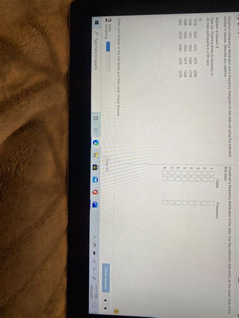 Answered Construct A Frequency Distribution And Bartleby