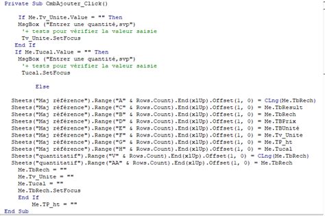 Calcul VBA