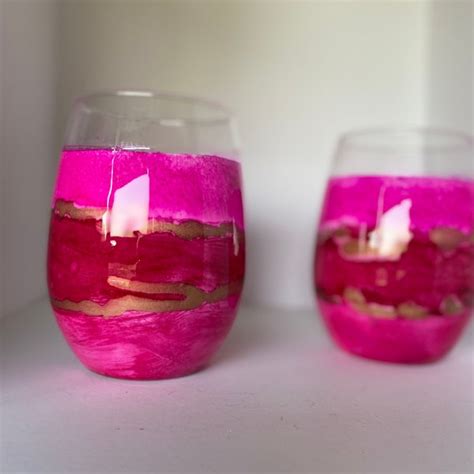 Alcohol Ink Wine Glasses Etsy