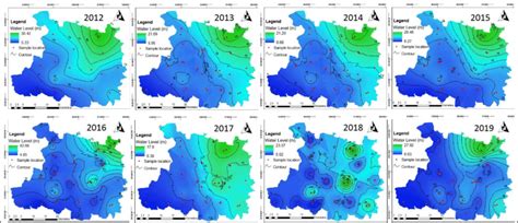 Spatial And Temporal Variability In Groundwater Level During 2012 2019 Download Scientific
