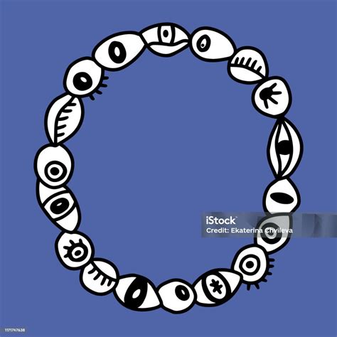 O 손으로 그린 벡터 문자는 만화 스타일의 다른 형태로 눈 기호와 개념에 대한 스톡 벡터 아트 및 기타 이미지 개념 귀여운 그래픽 프린트 Istock