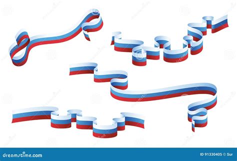 Russia Flag Ribbons Collection Vector Illustration Stock Vector Illustration Of Element