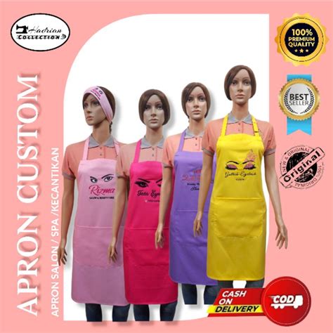 Jual Celemek Apron Salon Cuztom Pink Celemek Spa Celemek Massage