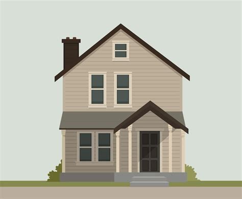 Ilustração Vetorial De Casa Simples Vetor Premium