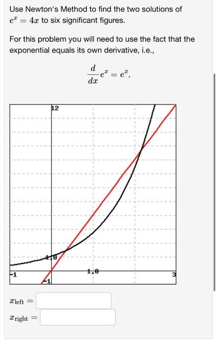 solved use newton s method to find the two solutions of
