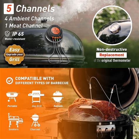 Food Cooking Bluetooth Wireless Bbq Remote Thermometer Probes Smart