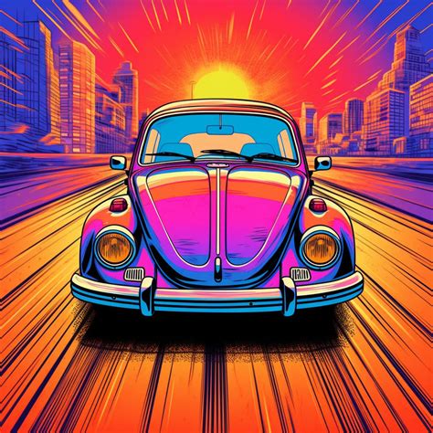 Hellssweetkiss Vw Beatle In A Comic Vector Retro S By Retrocide On