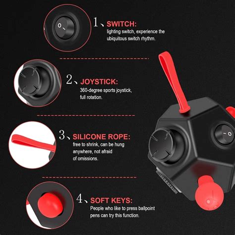 Zctron Fidget Cube 12 Sides Premium Quality Fidget Cube Anti