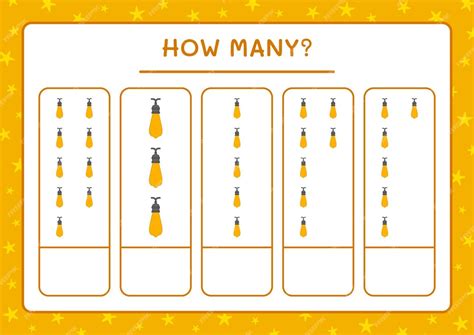 얼마나 많은 크리스마스 조명 어린이용 게임 벡터 일러스트 레이 션 인쇄용 워크시트 프리미엄 벡터