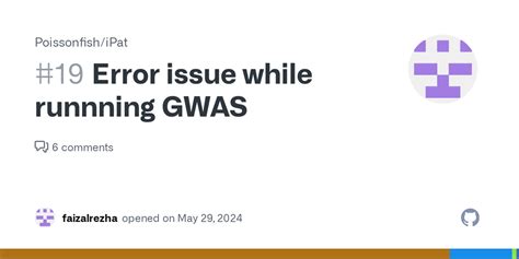 Error Issue While Runnning GWAS Issue Poissonfish IPat GitHub